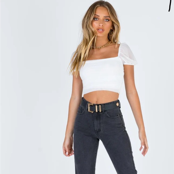 Princess Polly | Tops | Princess Polly City Lights Crop Top White ...
